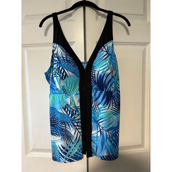 Ceeb | Swim | Ceeb Womens Plus Size24w Blue Tropical Leaf Flyaway ...